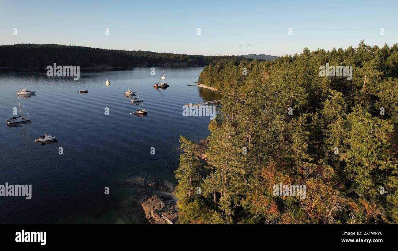 Aerial photo of the anchorage at Russell Island, Gulf Islands National ...