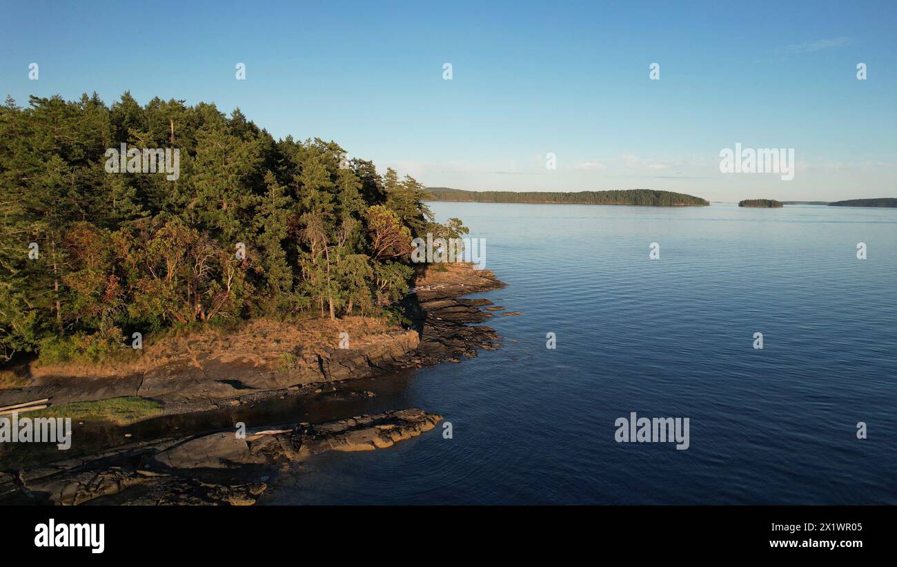 Aerial photograph of Russell Island, Gulf Islands National Park ...
