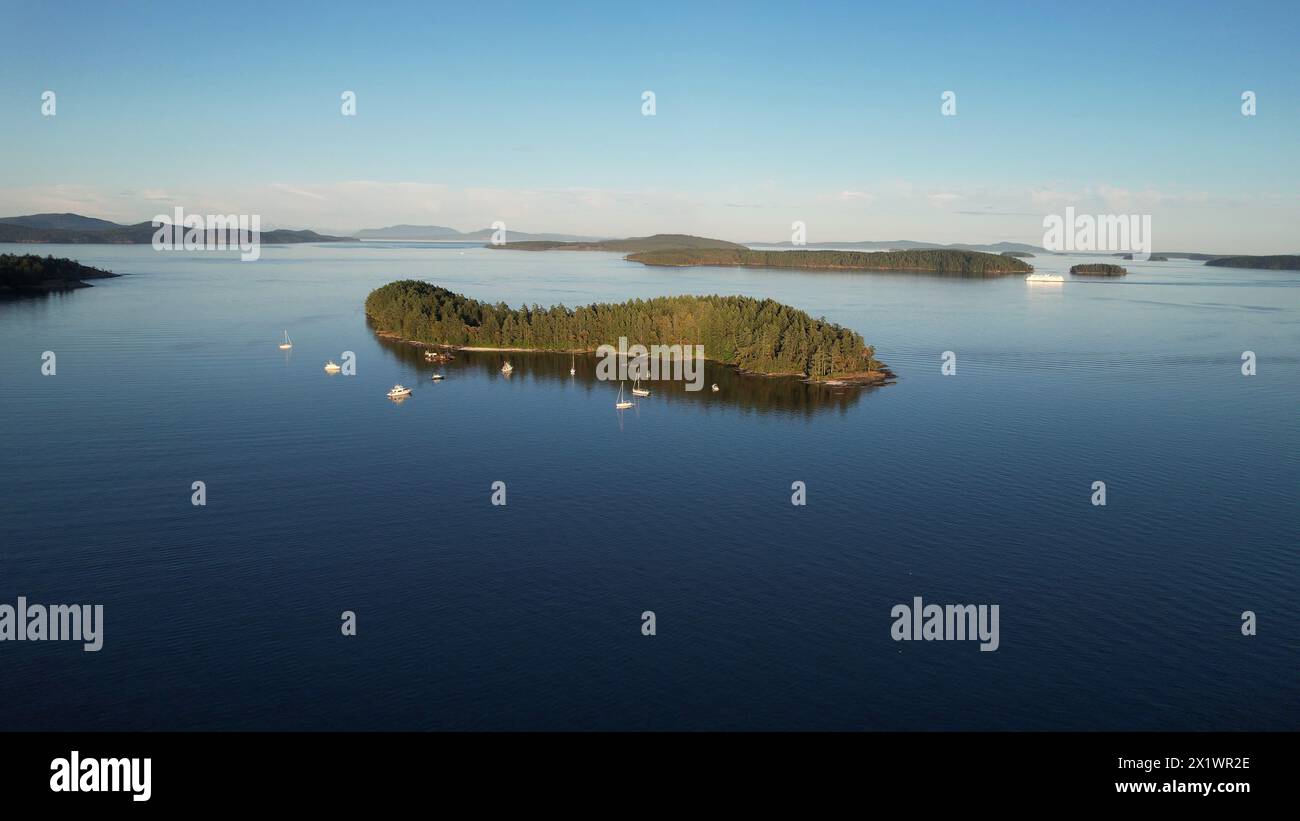 Aerial photograph of Russell Island, Gulf Islands National Park ...