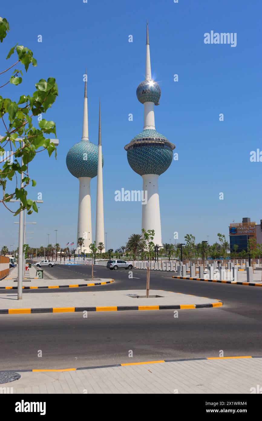 The Three Towers of Kuwait Stock Photo - Alamy