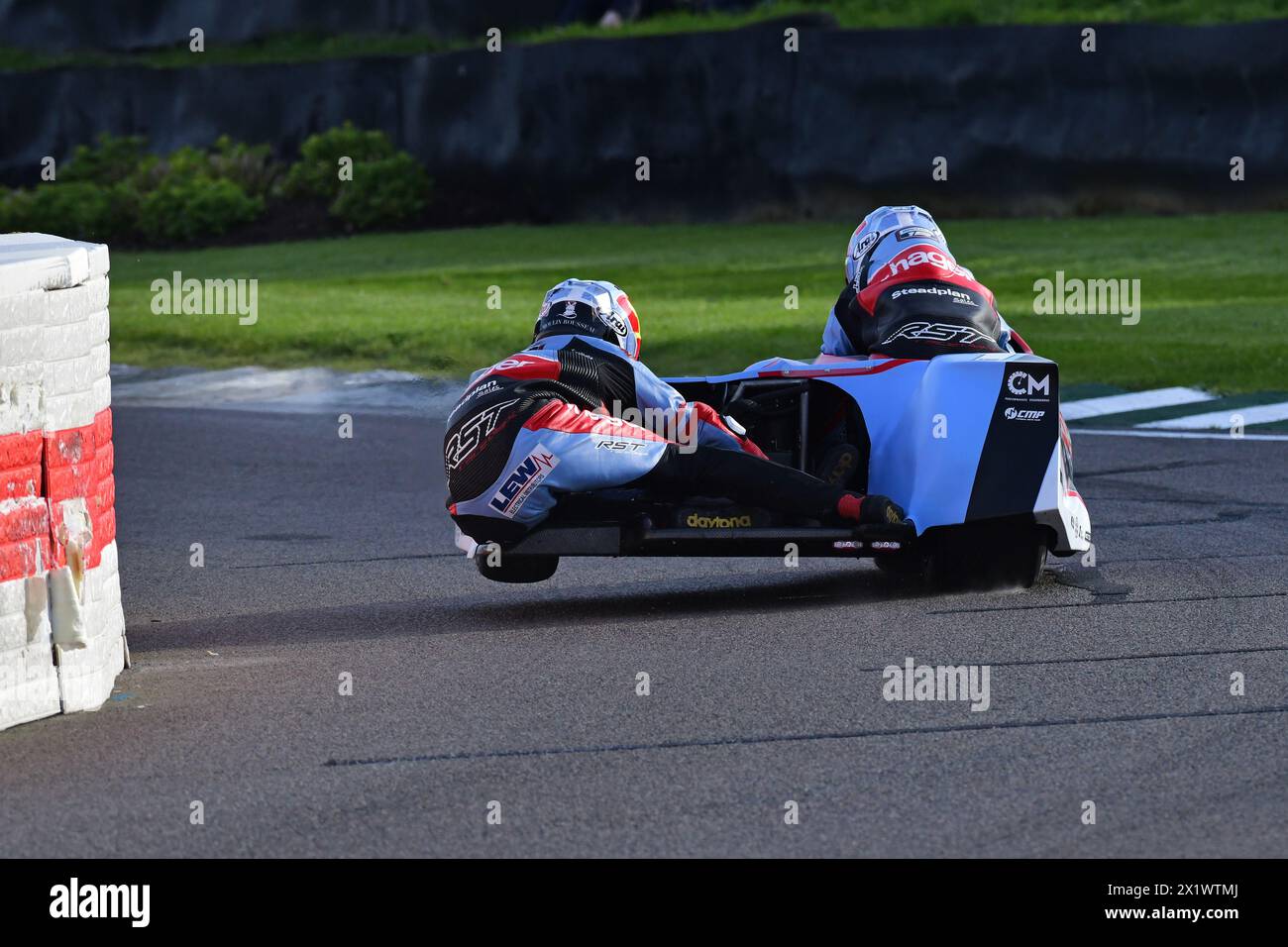 Lifting a wheel on exiting the chicane, Ben Birchall, Kevin Rousseau ...