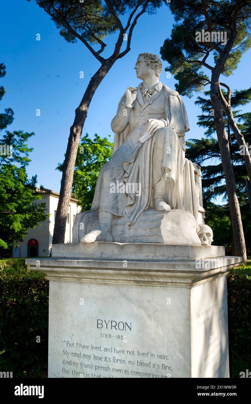 Statue Depicting Lord George Gordon Byron. Villa Borghese Park. Rome ...