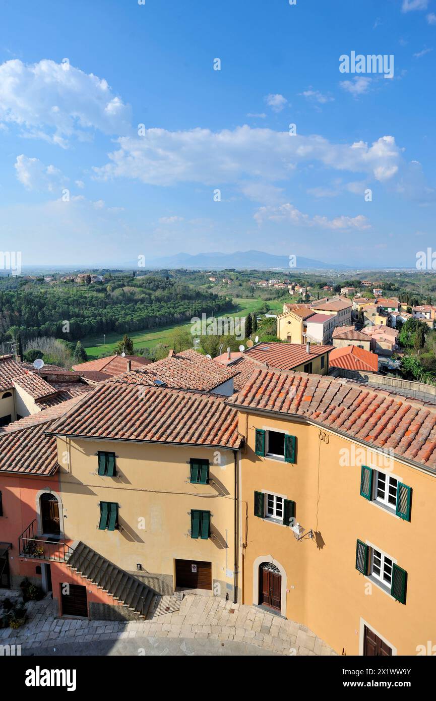 The Village of Lari Seen From the Vicari Castle. Tuscany. Italy Stock ...