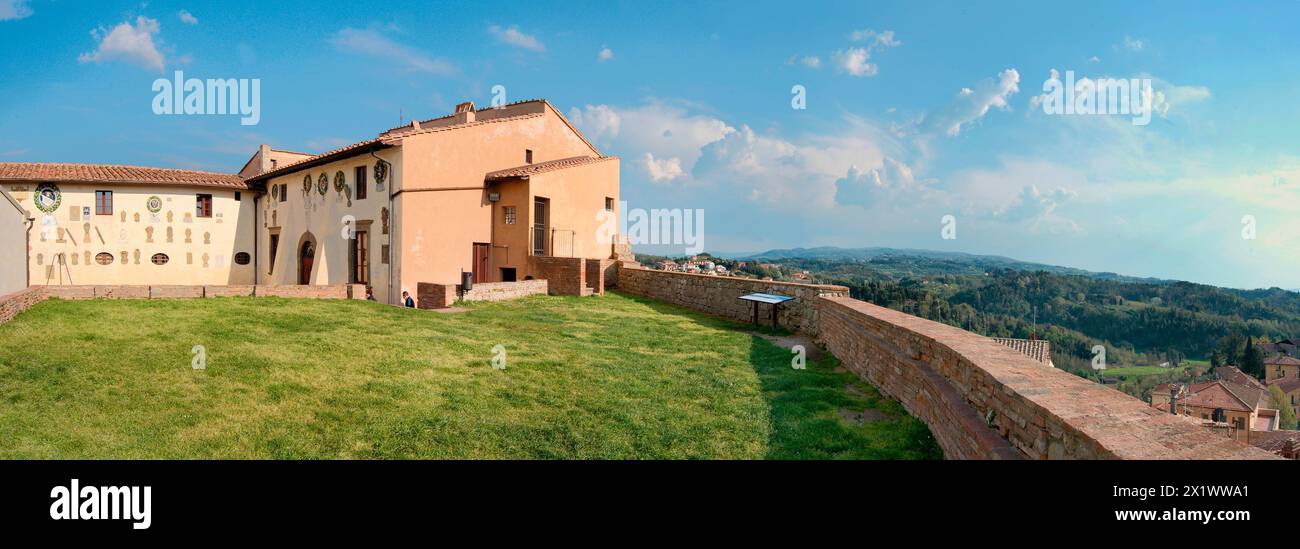Panoramic Terrace of the Vicari Castle. Lari. Tuscany. Italy Stock ...