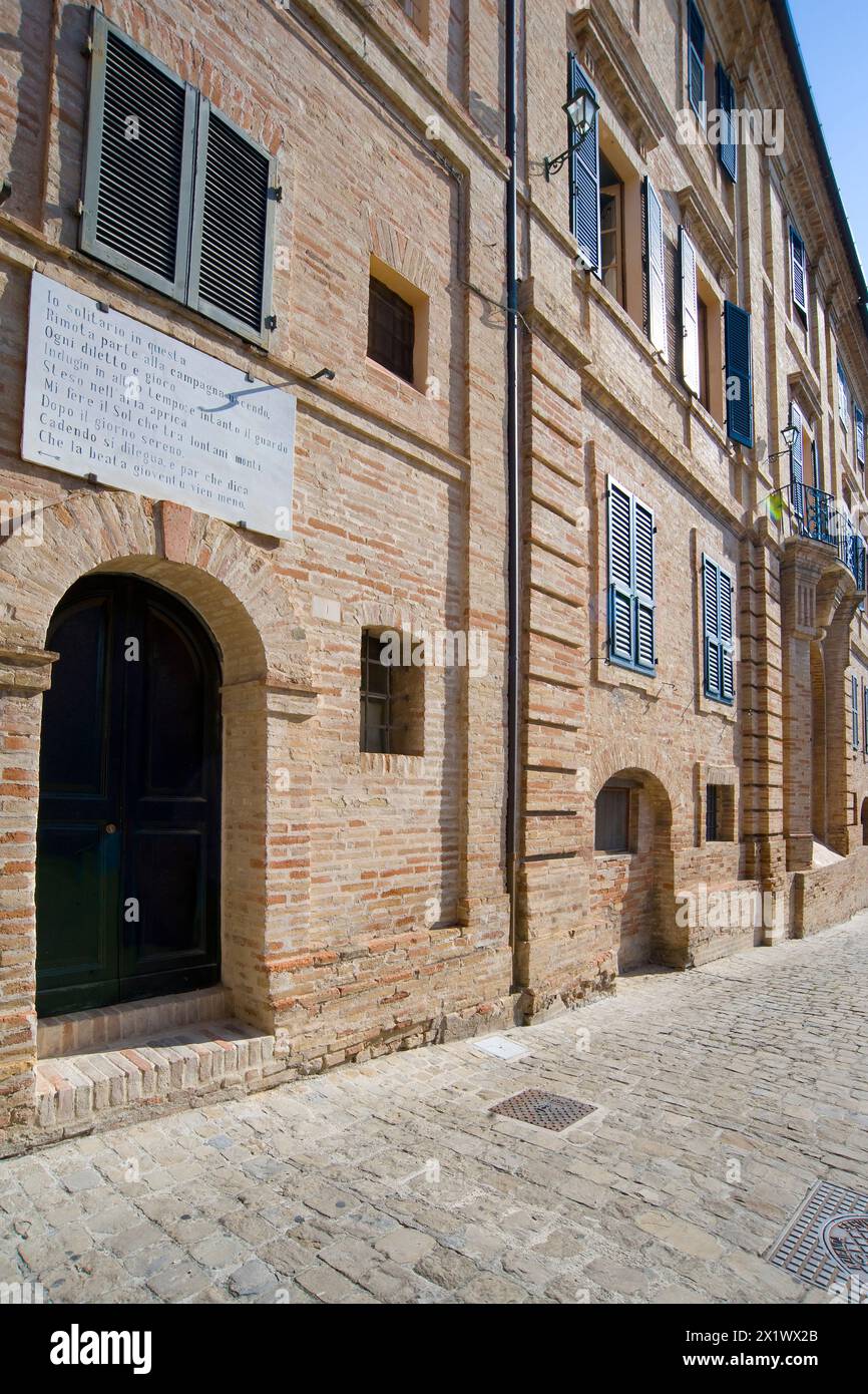 Palazzo Leopardi. Recanati. Marche. Italy Stock Photo - Alamy