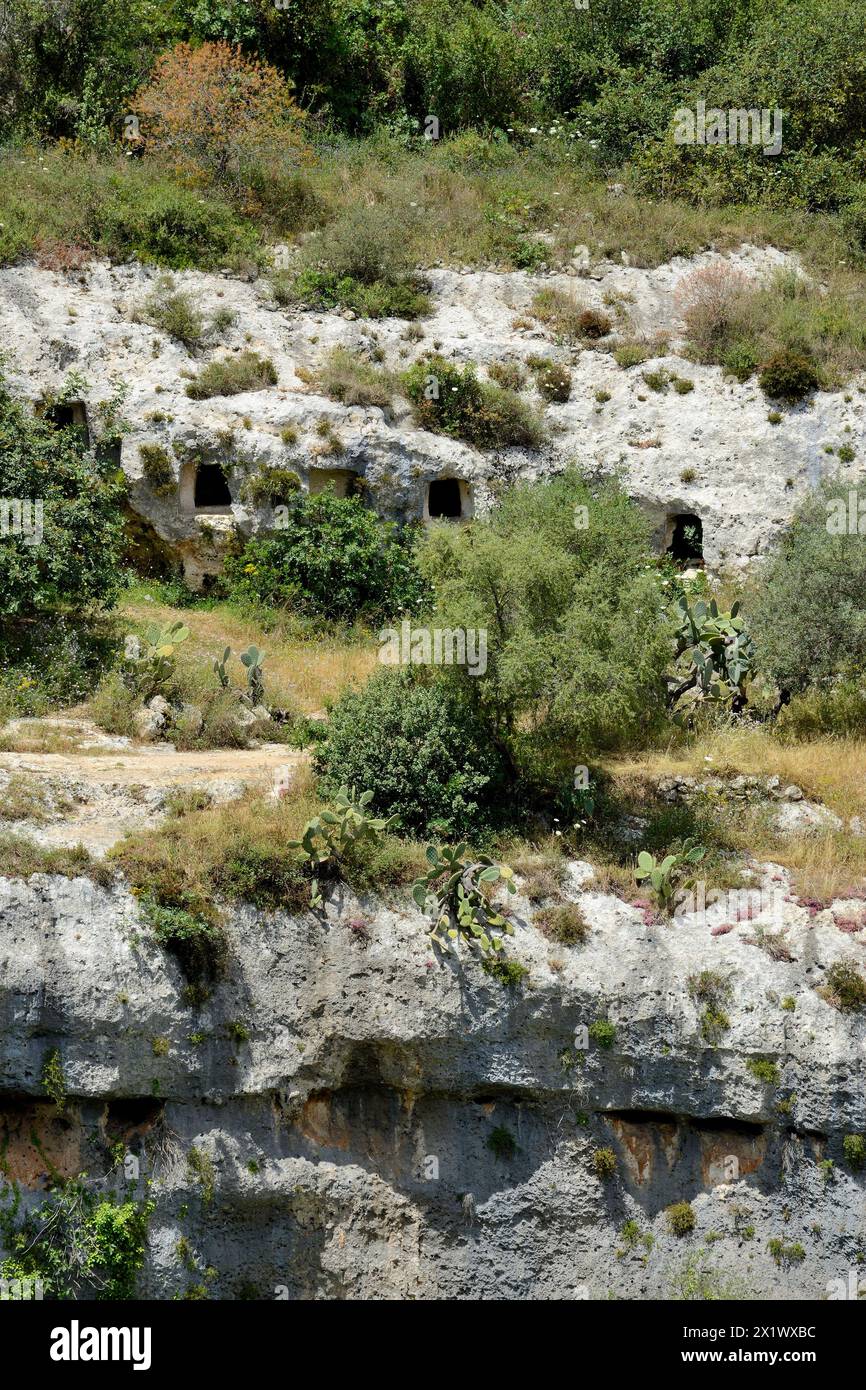North Necropolis of Pantalica. Anapo Valley. Sortino. Sicily Stock ...