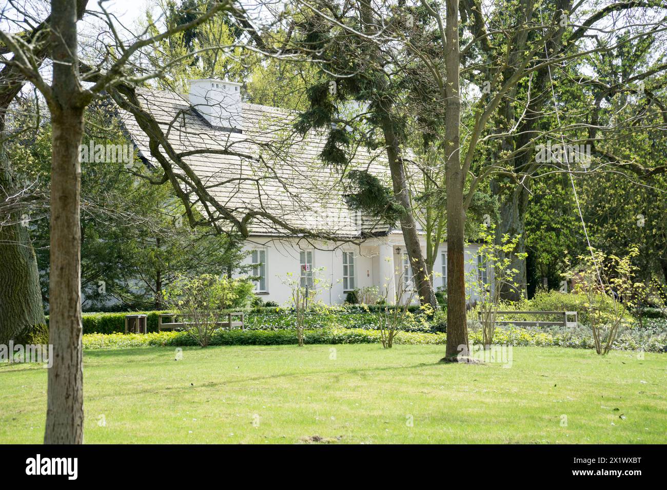 Zelazowa Wola, Poland - April 7th, 2024 - Manor house and park ...