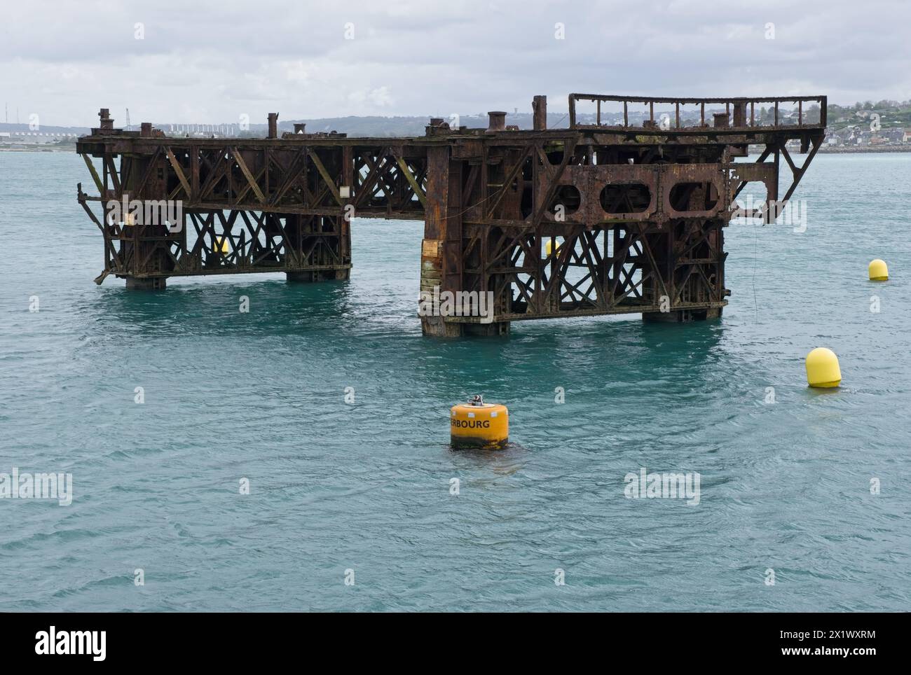 Cherbourg, France - Apr 16, 2024: German remains of wharf in Cherbourg ...