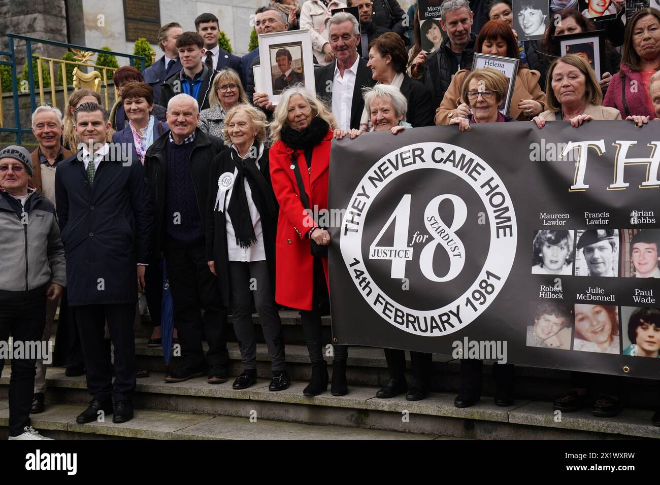 Survivors, family members and supporters in the Garden of Remembrance ...