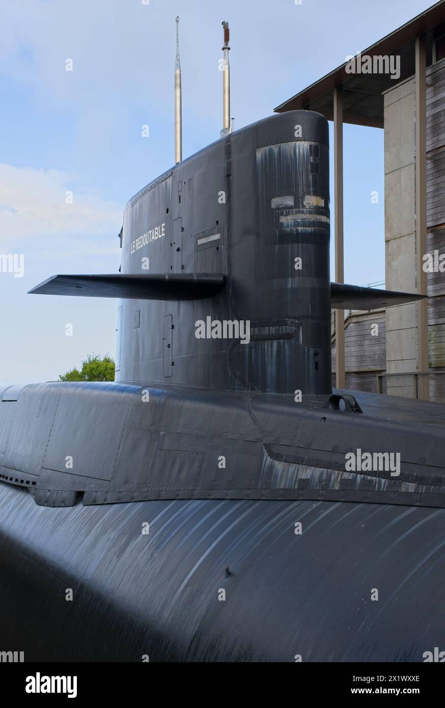 Cherbourg, France - Apr 16, 2024: The Le Redoutable-class submarine was a ballistic missile ...