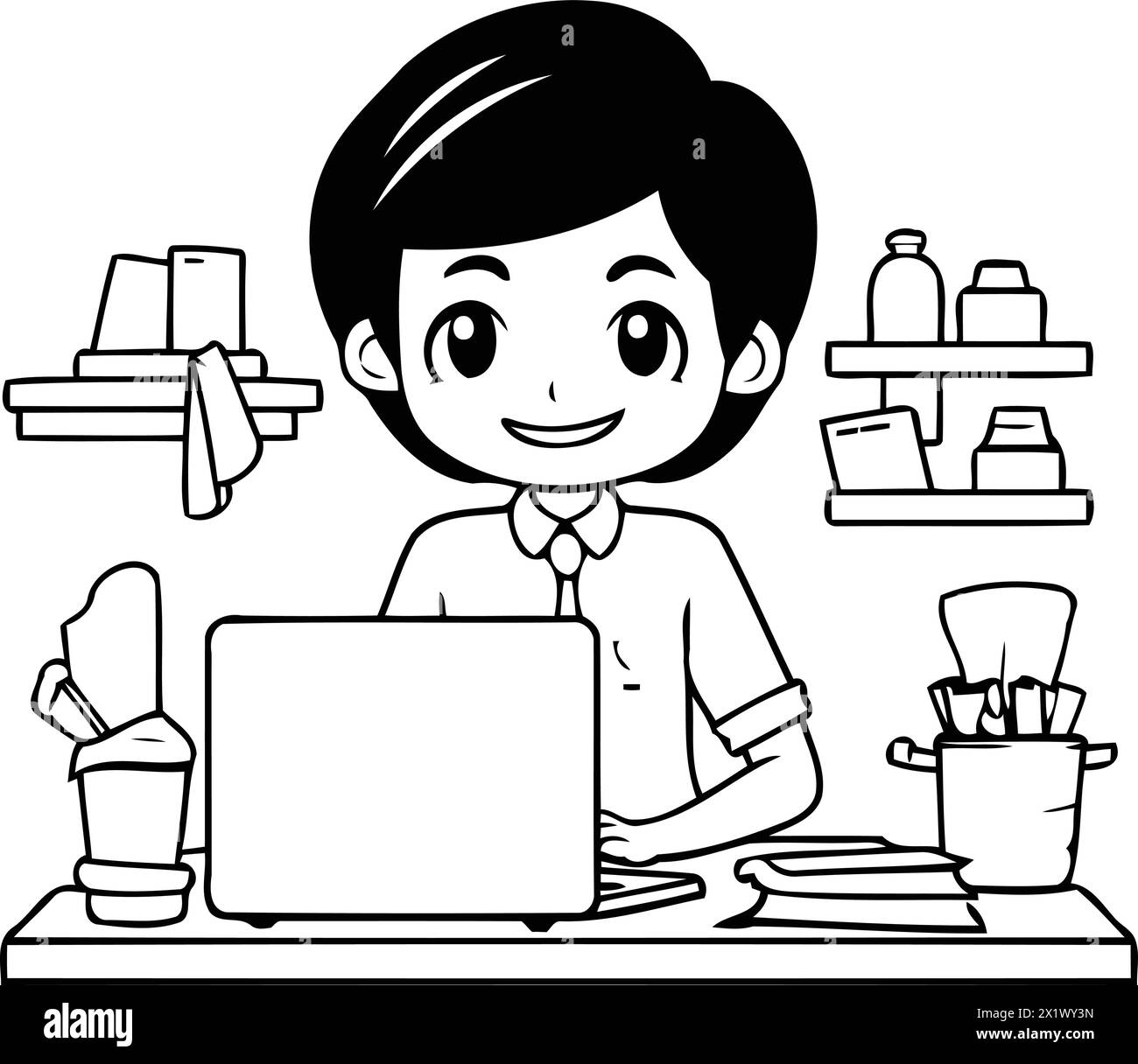 Cartoon doctor computer desk hi-res stock photography and images - Alamy