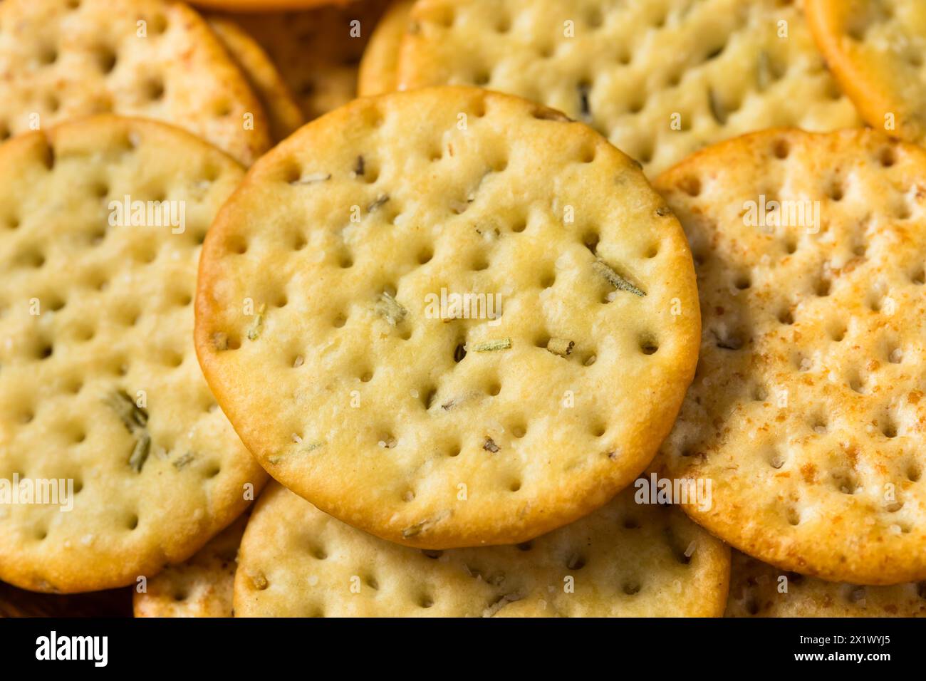 Assorted Round Whole Wheat Crackers in a Bowl Stock Photo - Alamy
