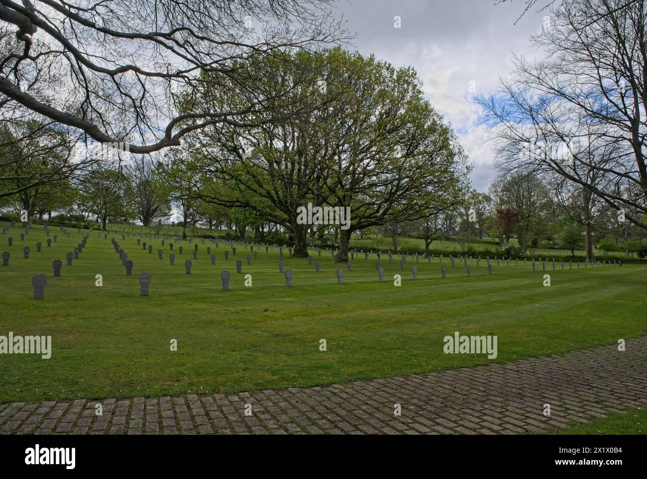 Orglandes, France - Apr 18, 2024: This german war cemetery in Orglandes ...