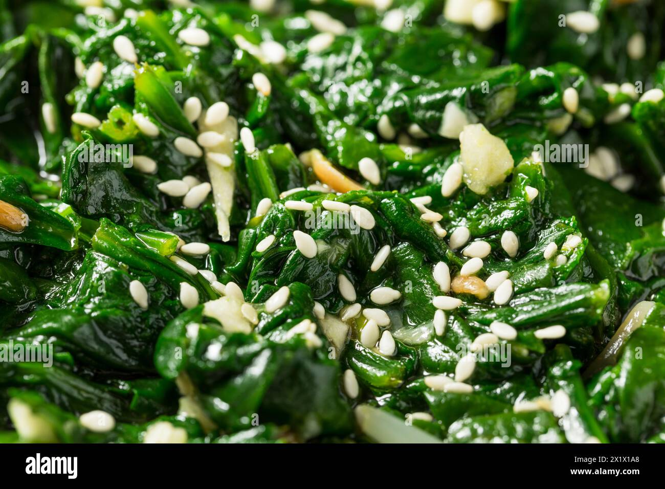 Homemade Korean Spinach Sigeumnchi Namul Banchan Side Dish Stock Photo ...