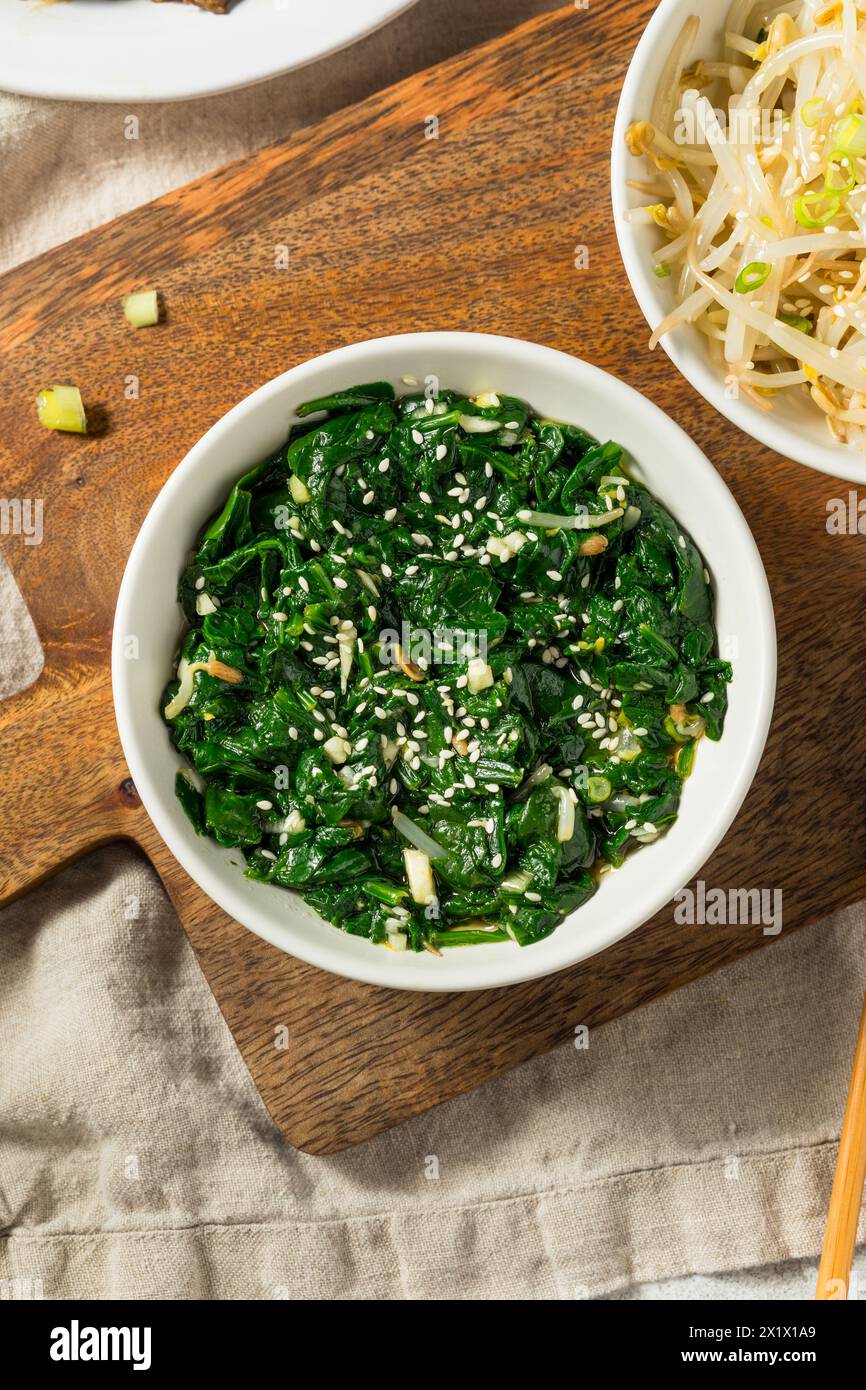 Homemade Korean Spinach Sigeumnchi Namul Banchan Side Dish Stock Photo ...