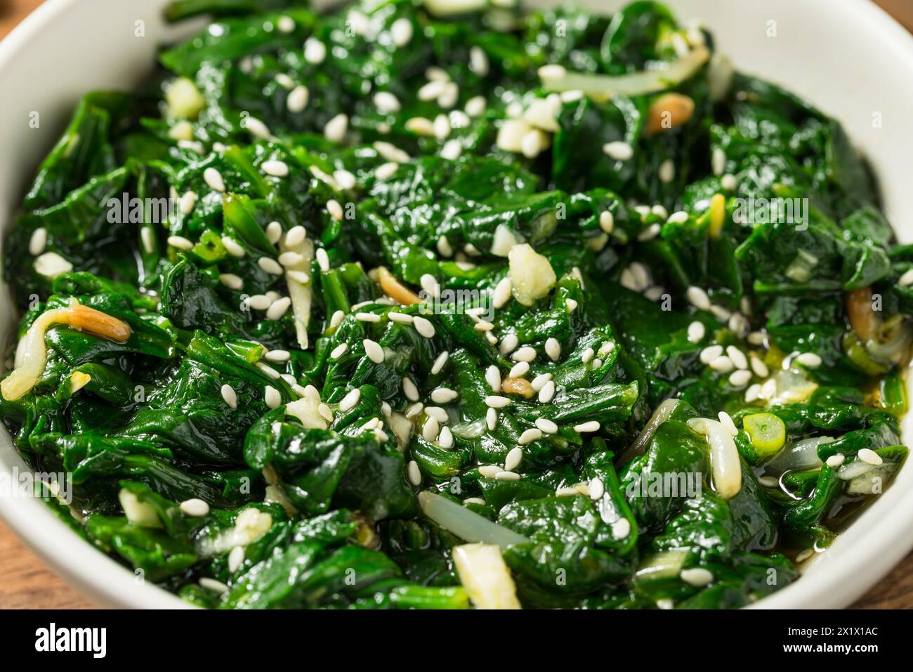 Homemade Korean Spinach Sigeumnchi Namul Banchan Side Dish Stock Photo ...