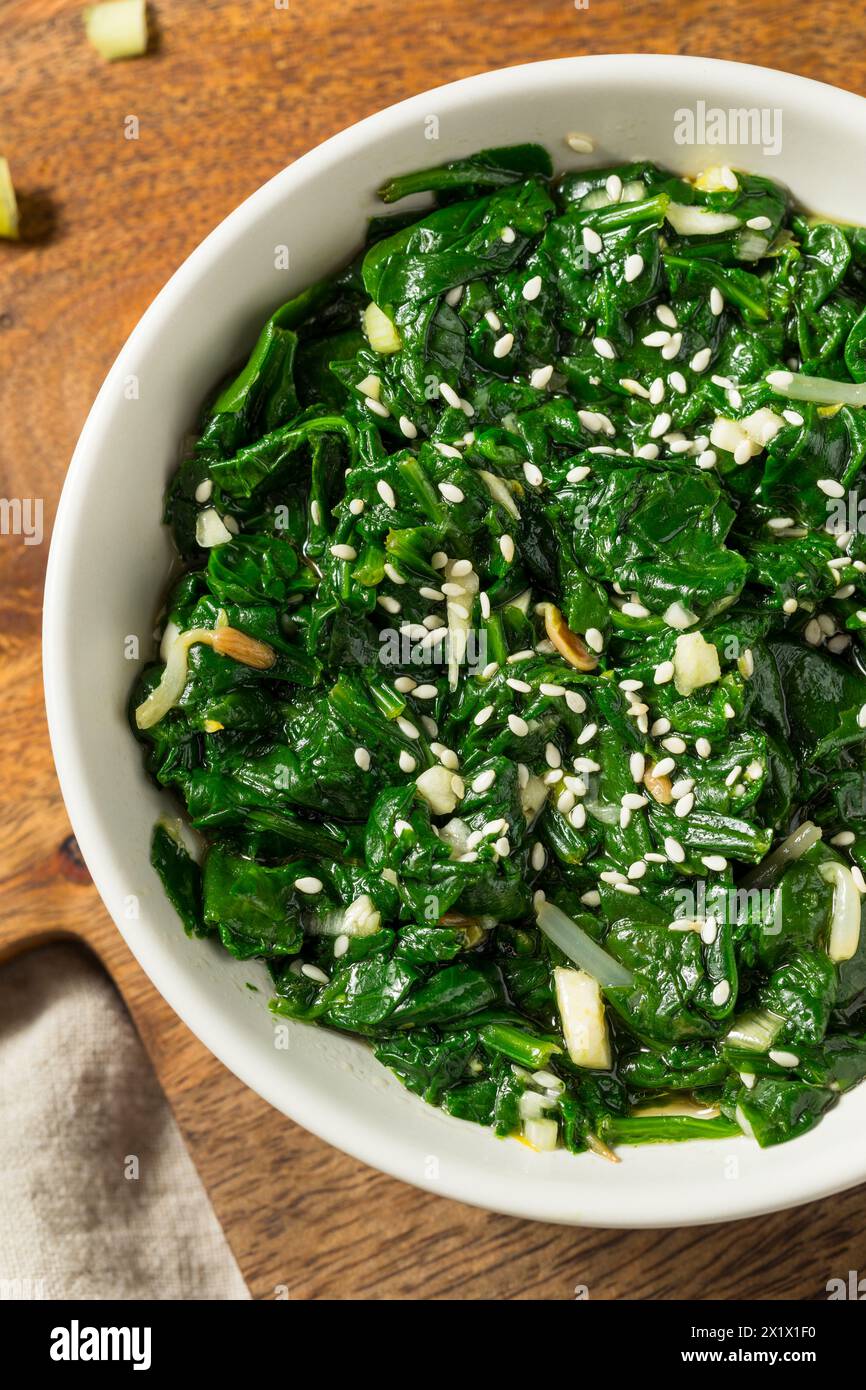 Homemade Korean Spinach Sigeumnchi Namul Banchan Side Dish Stock Photo ...