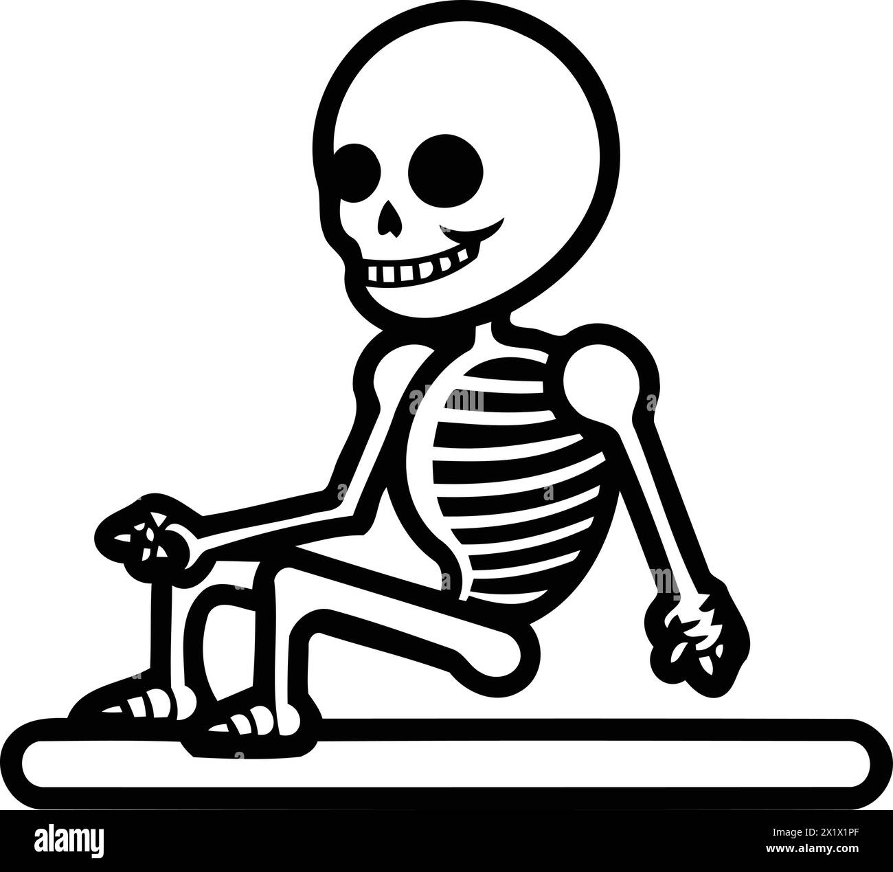 Skeleton character. Vector illustration in cartoon style. Isolated on ...