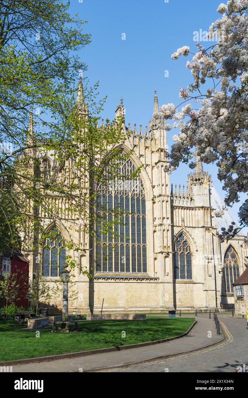 The Great East Window of York Minster, in springtime, York, England ...