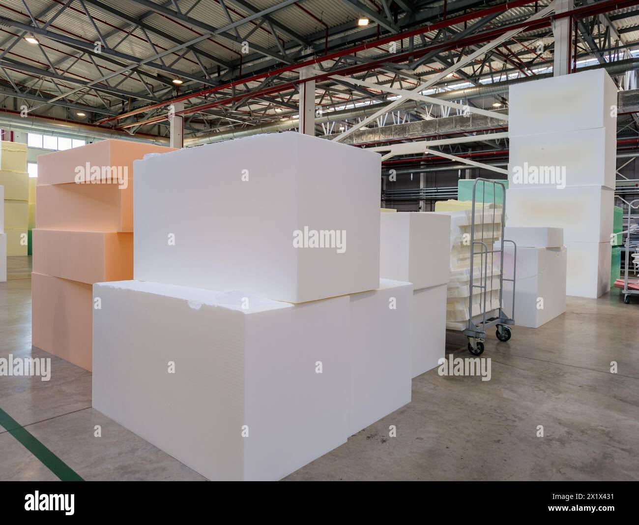 Blocks of foam rubber in warehouse Stock Photo - Alamy
