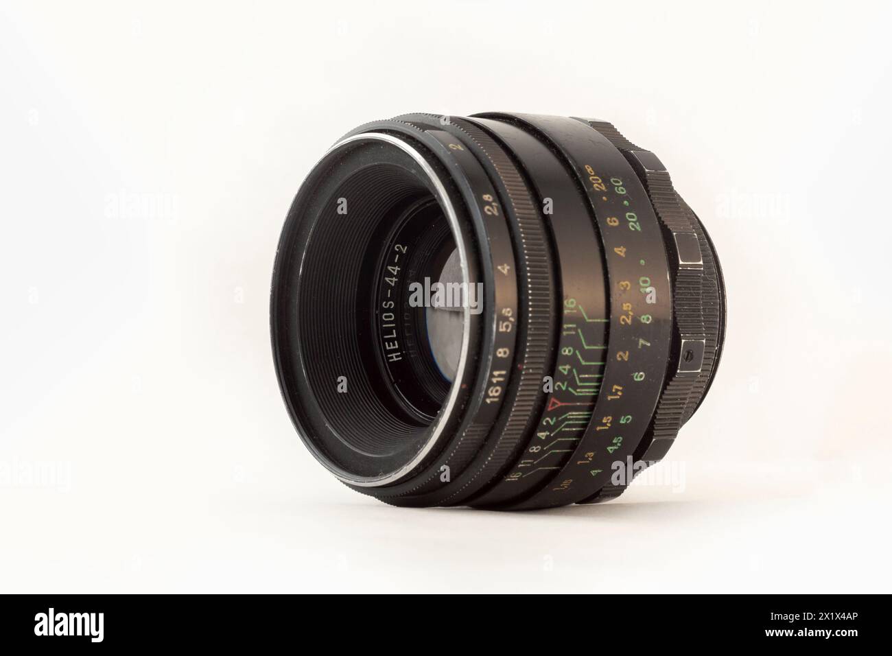 Helios 44-2 vintage USSR manual lens on white background Stock Photo ...