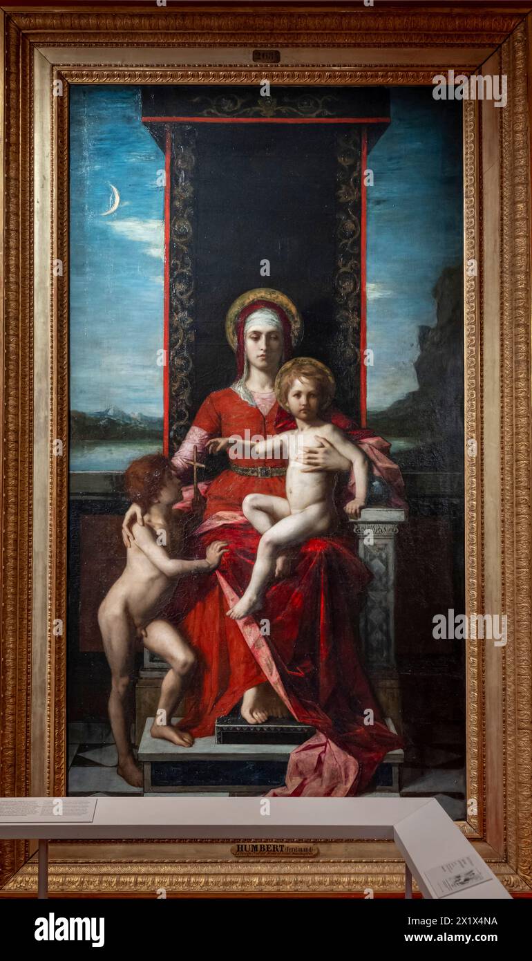 Paris, France - 04 12 2024: Orsay Museum. The Virgin, the Child Jesus and Saint John the Baptist ...