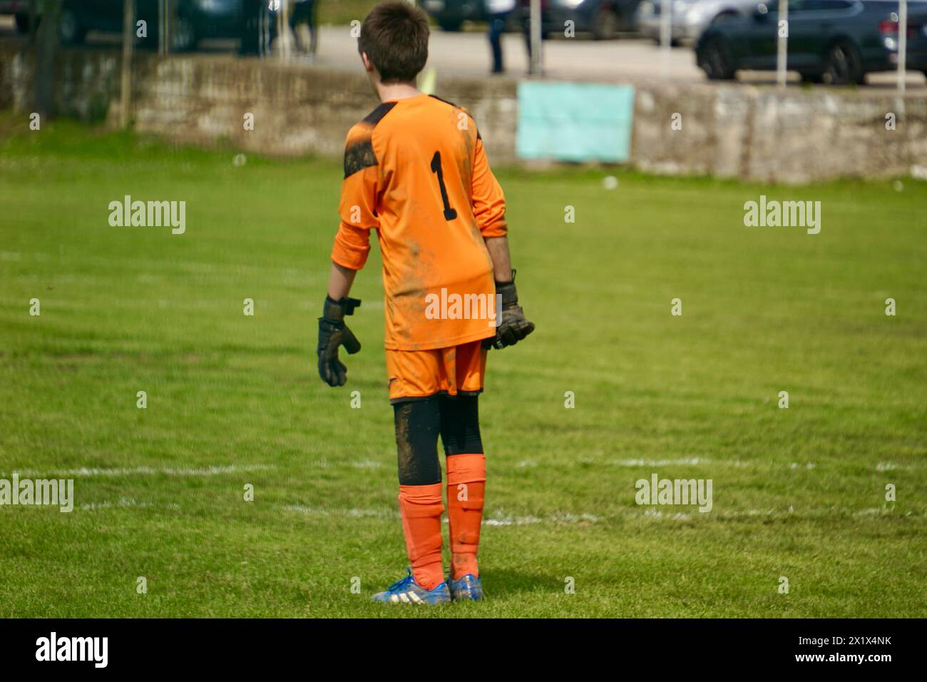 Boy soccer player back shot hi-res stock photography and images - Alamy