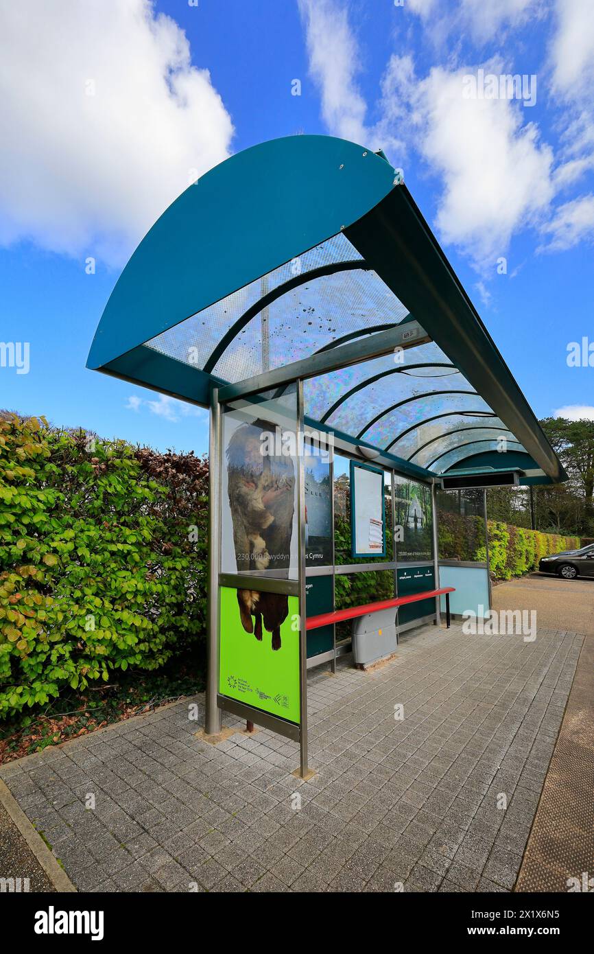 Bus stop outside St Fagan's, National Museum of History, Cardiff, South ...