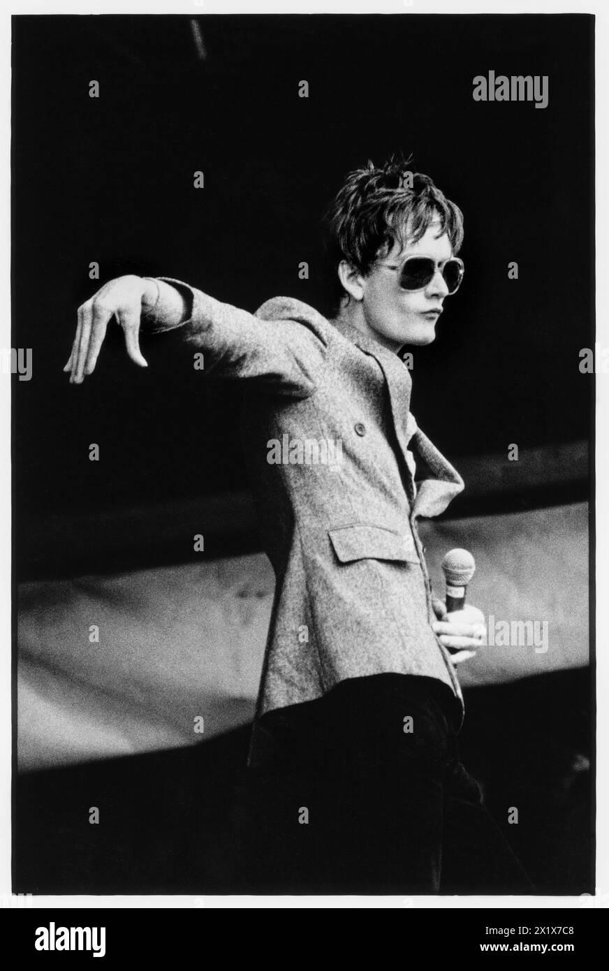 JARVIS COCKER, PULP, GLASTONBURY NME STAGE, 1994: Jarvis Cocker of British pop group Pulp ...