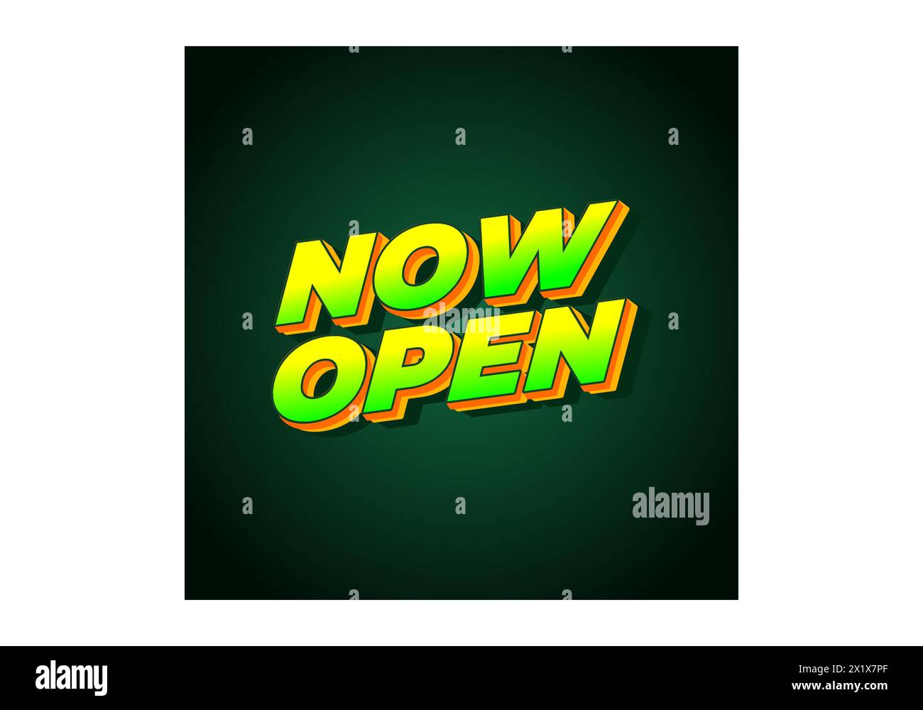 Now open. Text effect design in 3d look with eye catching colors Stock ...