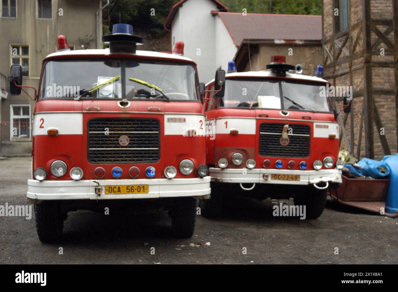 fire engines on the road in action against natural hazard fire engines ...