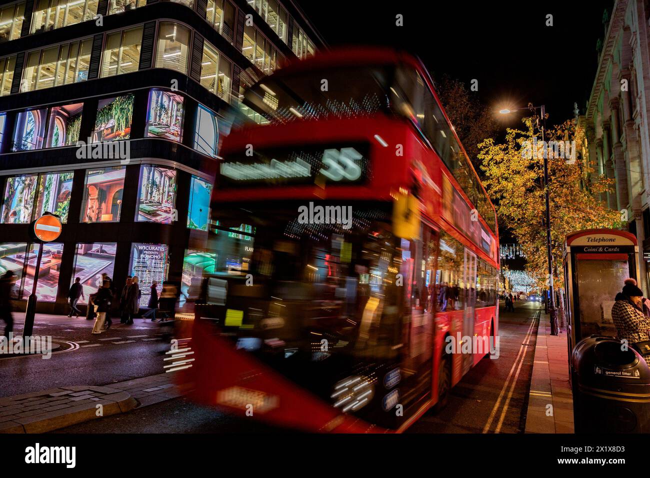 London TfL buses at nighttime - England, United Kingdom Stock Photo - Alamy