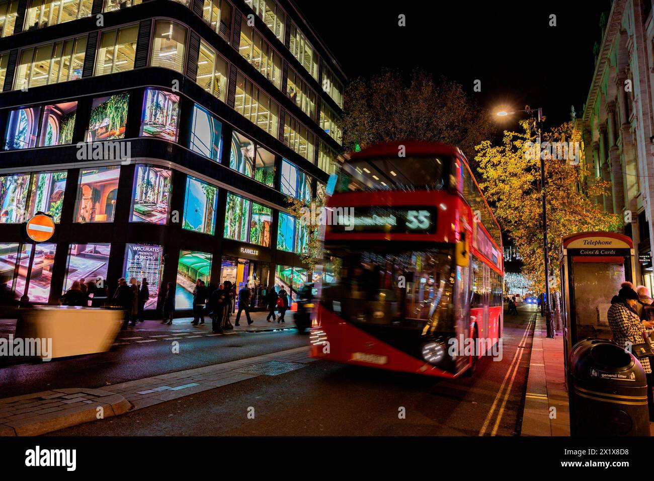London TfL buses at nighttime - England, United Kingdom Stock Photo - Alamy