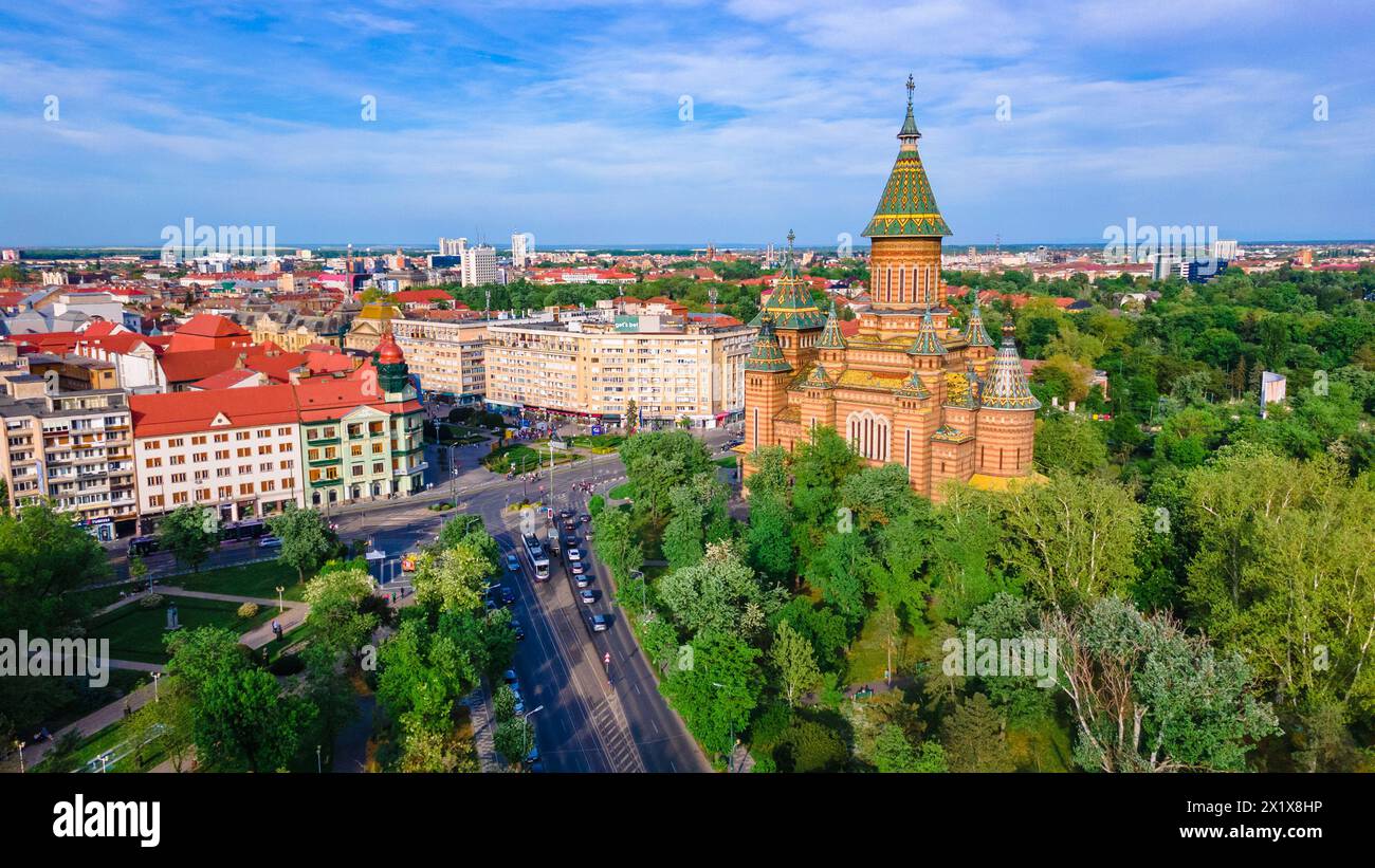 Aerial view of the beautiful city of Timisoara, Romania. Photography ...
