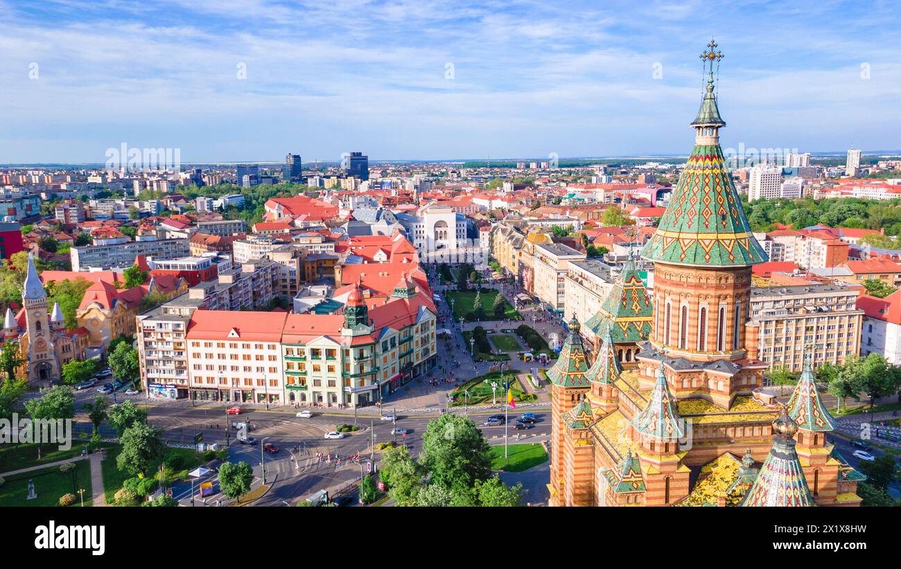 Aerial view of the beautiful city of Timisoara, Romania. Photography ...
