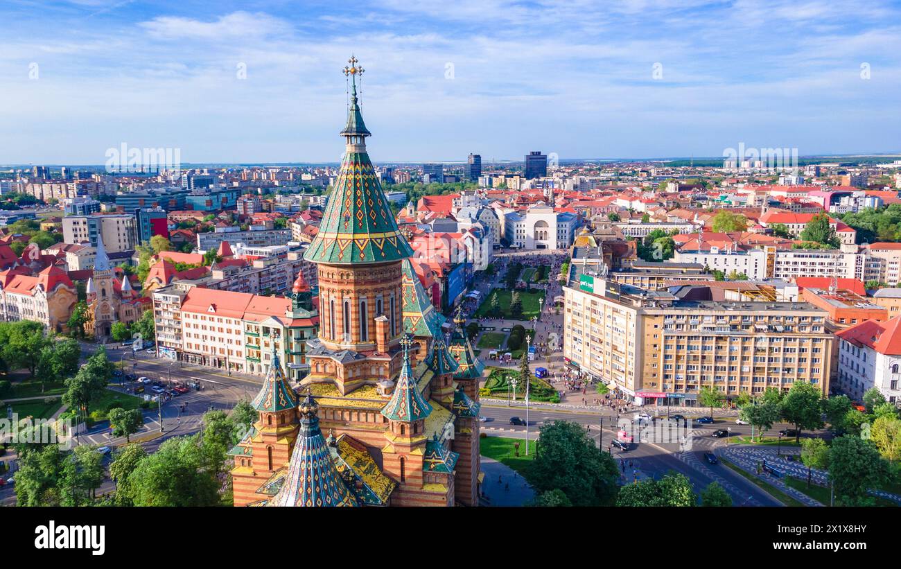 Aerial view of the beautiful city of Timisoara, Romania. Photography ...