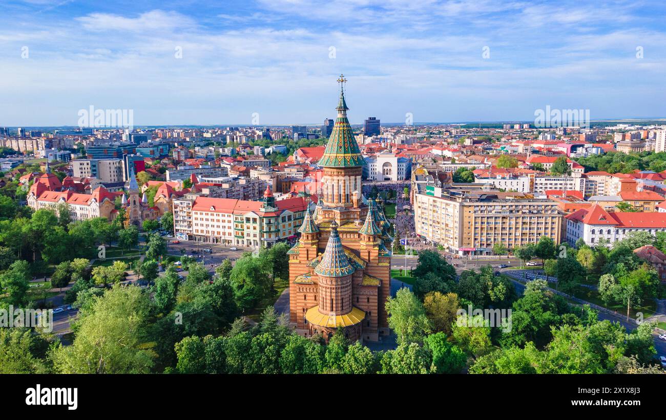 Aerial view of the beautiful city of Timisoara, Romania. Photography ...