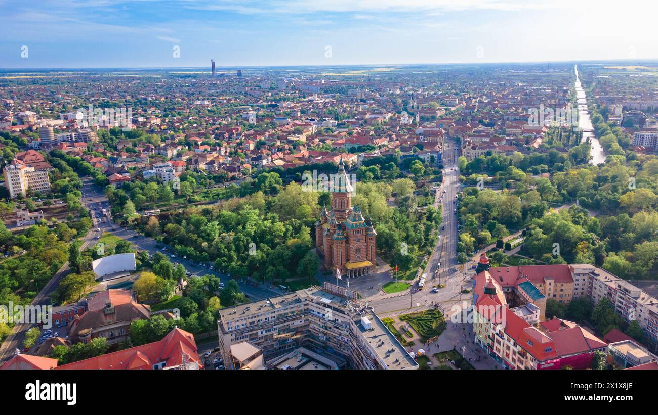 Aerial view of the beautiful city of Timisoara, Romania. Photography ...