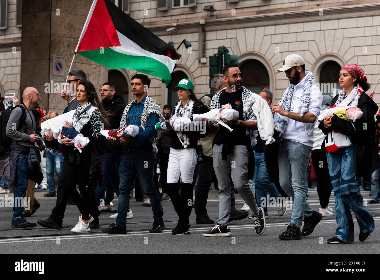 Rome, Italy, Demonstration "Palestinian students in Italy" to demand ...