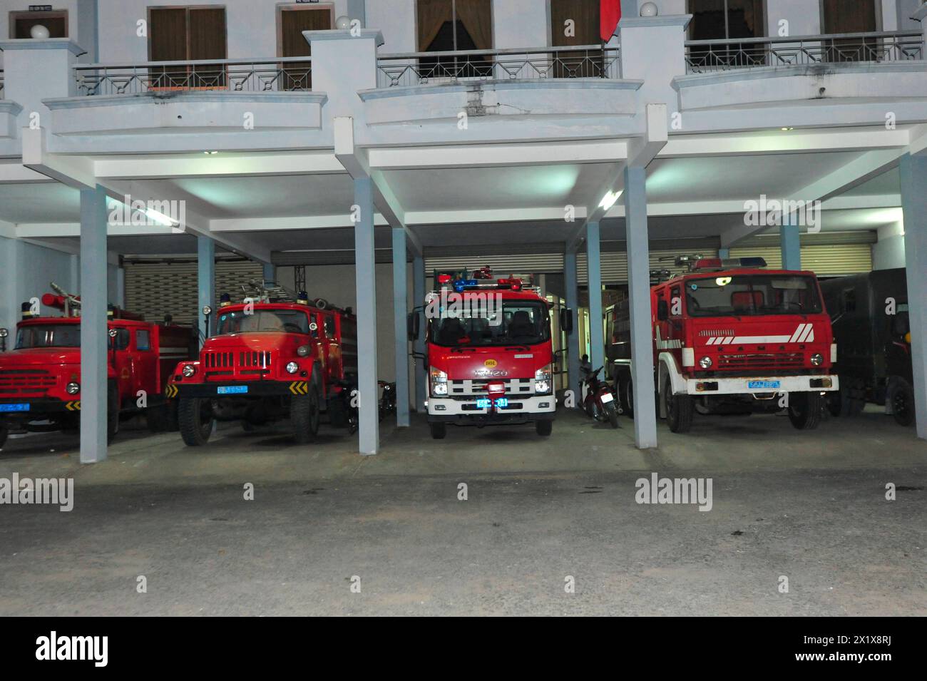 fire engines on the road in action against natural hazard fire engines ...