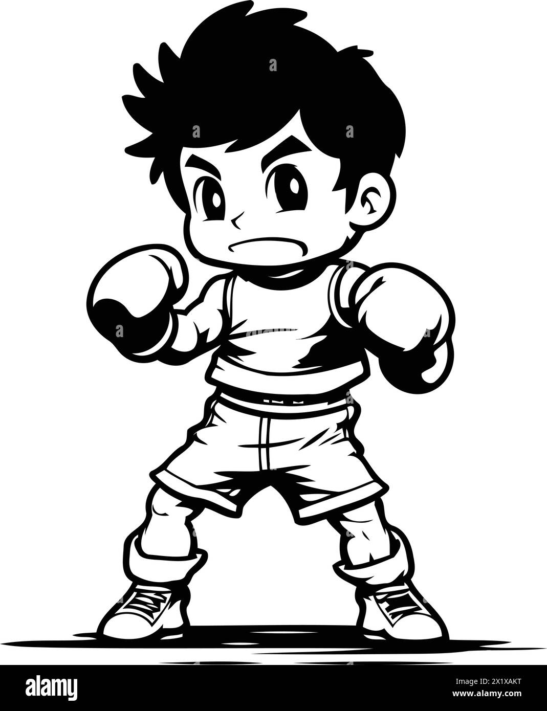 Male boxer with boxing gloves Stock Vector Images - Alamy