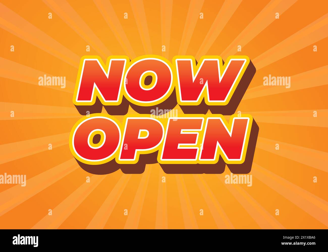 Now open. Text effect design in 3d look with eye catching colors Stock ...
