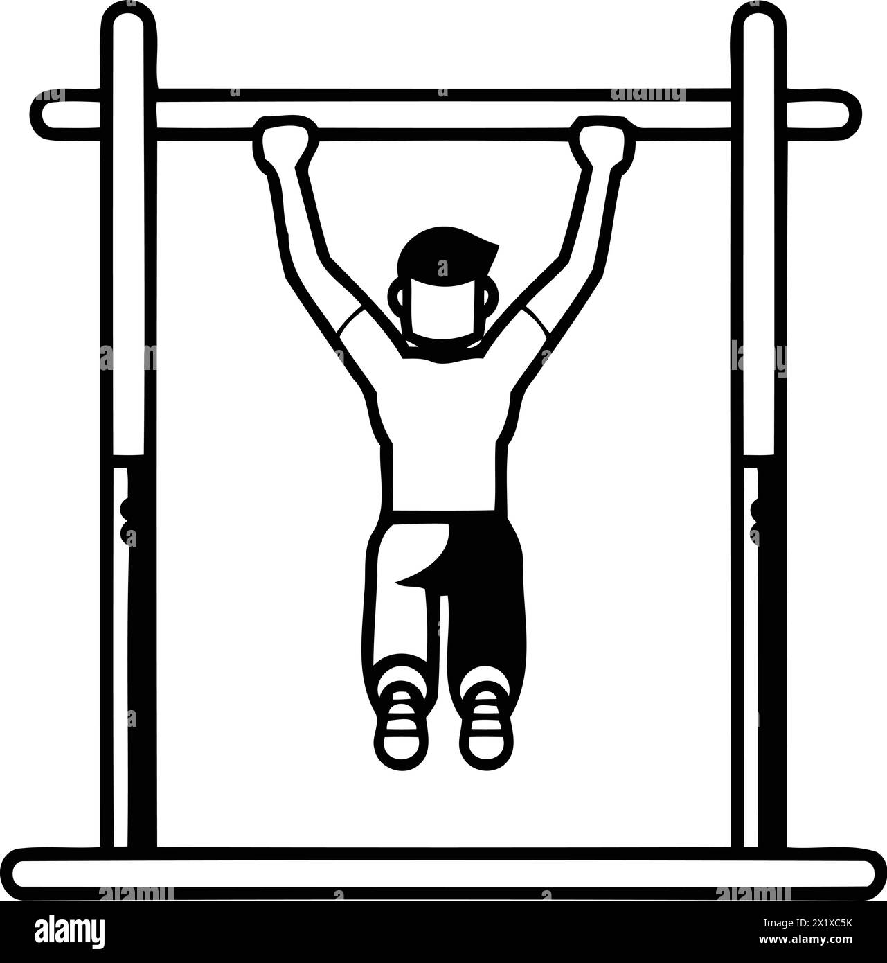 Doing pull ups vector hi-res stock photography and images - Alamy