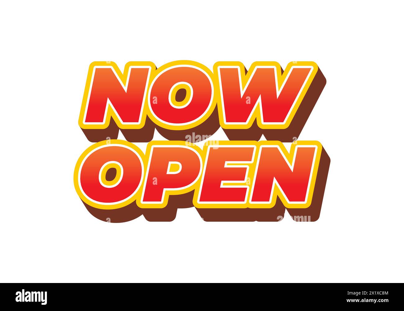 Now open. Text effect design in 3d look with eye catching colors Stock ...
