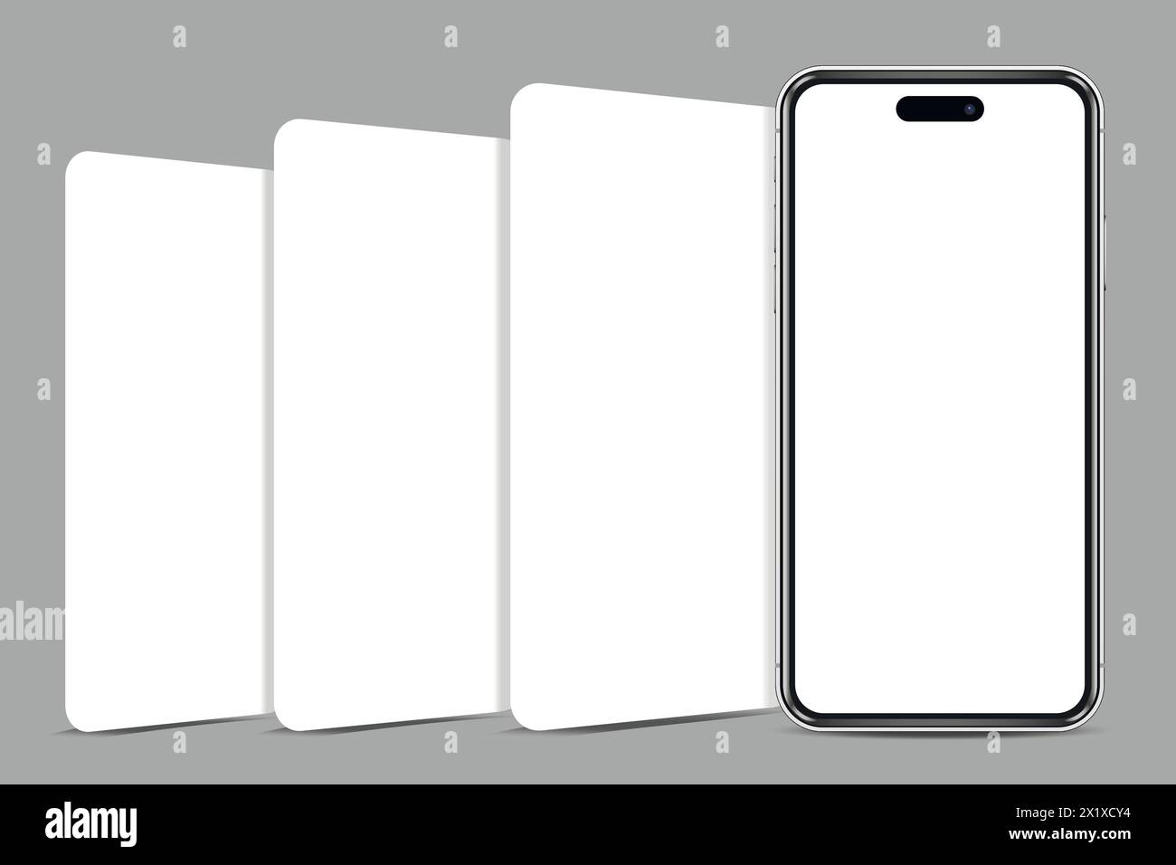 Smartphone mockup with blank app screens. Mobile app design concept for showcasing screenshots ...