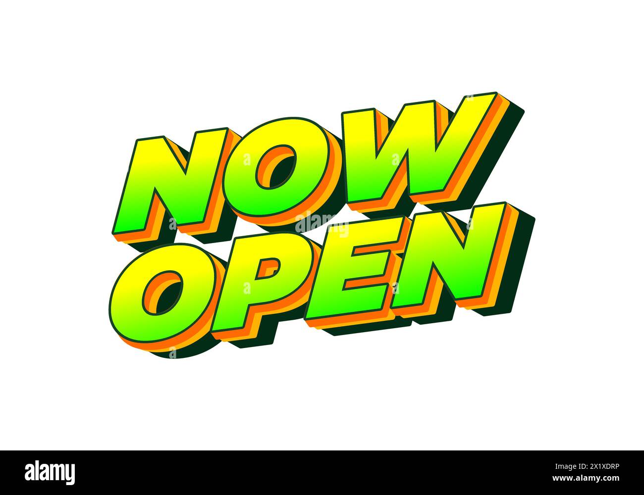 Now open. Text effect design in 3d look with eye catching colors Stock ...