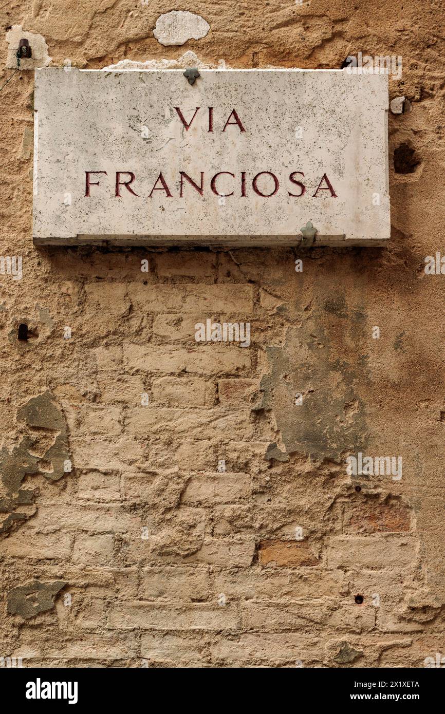 Street sign in Siena, Italy Stock Photo - Alamy