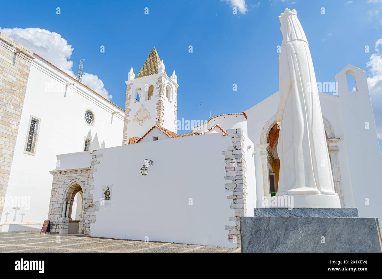 partial view of the castle of Estremoz, a medieval village in Alentejo ...