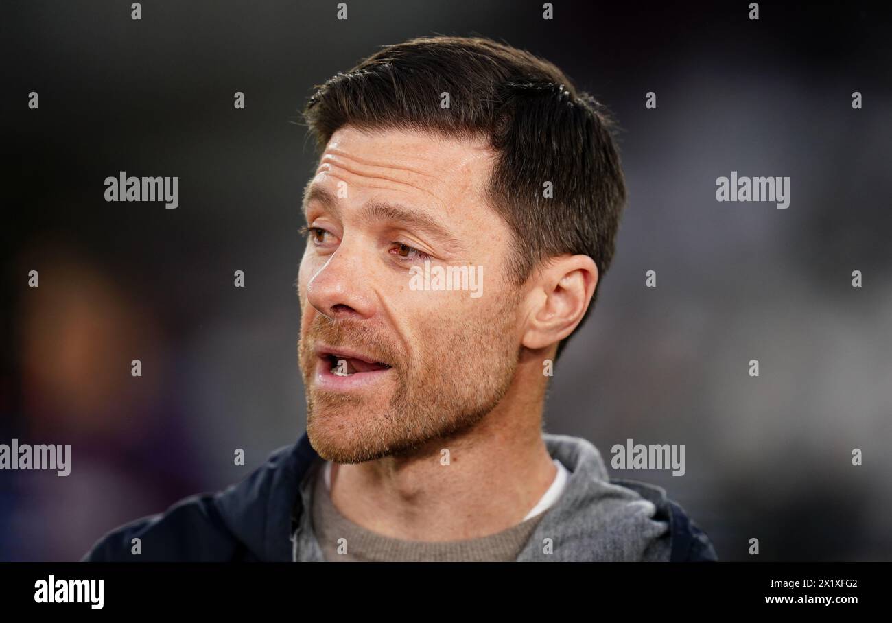 Bayer Leverkusen manager Xabi Alonso before the UEFA Europa League ...