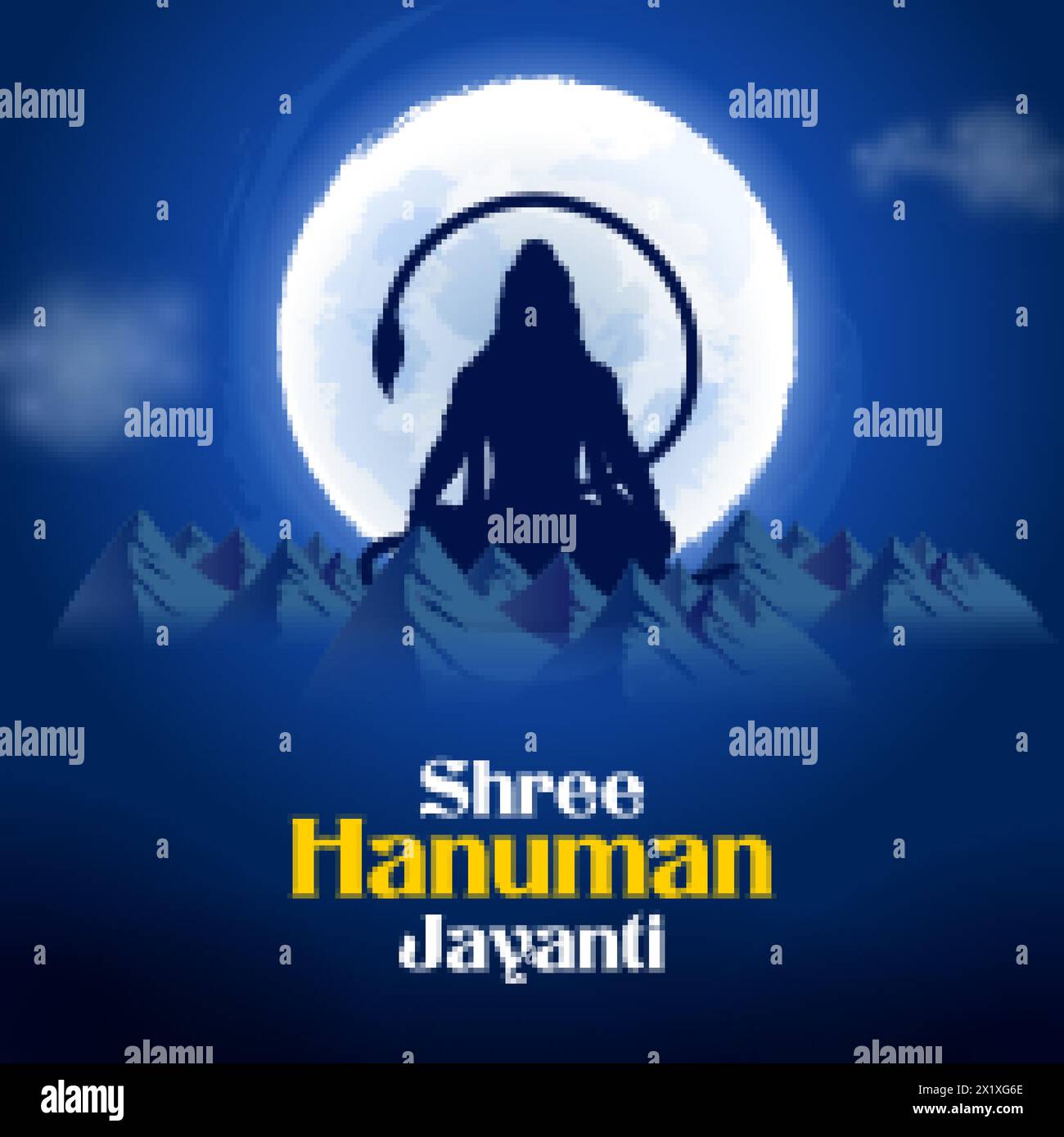 illustration of Lord Hanuman for Hanuman Jayanti Janmotsav celebration ...